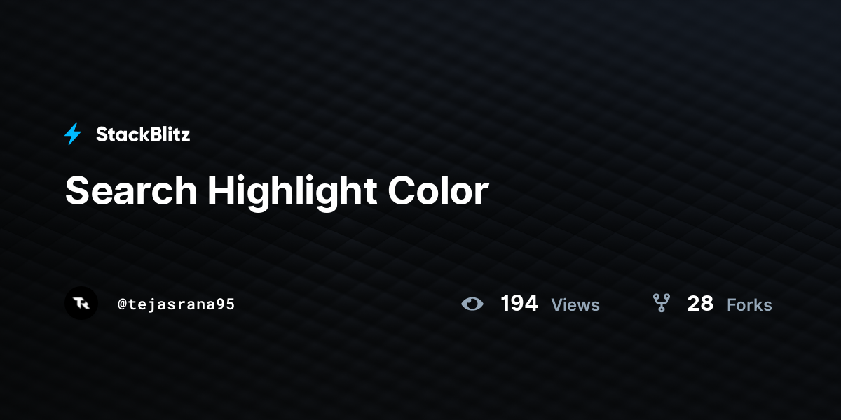 Search Highlight Color - StackBlitz