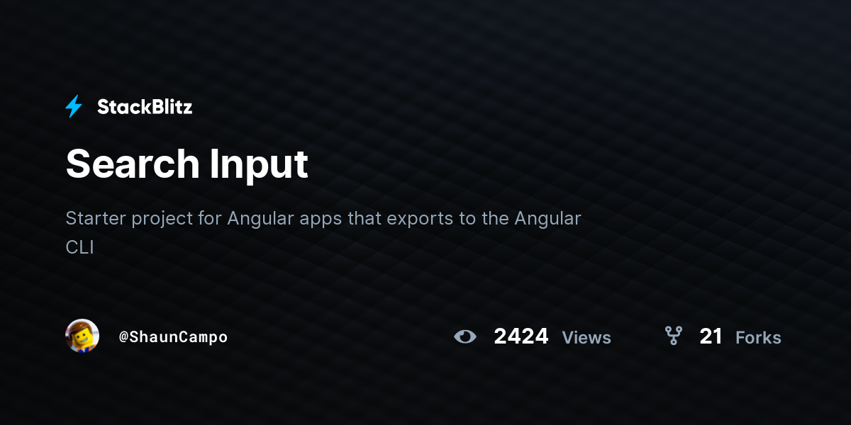 Search Input - StackBlitz