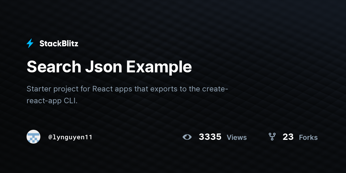 Search Json Example - StackBlitz