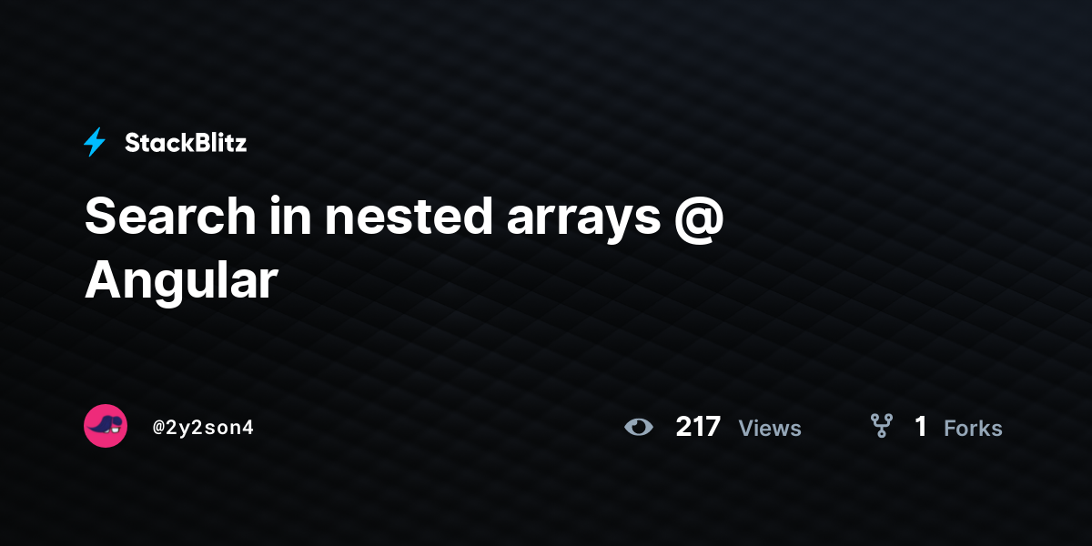 Search in nested arrays @ Angular - StackBlitz Search in nested arrays @ Angular - StackBlitz