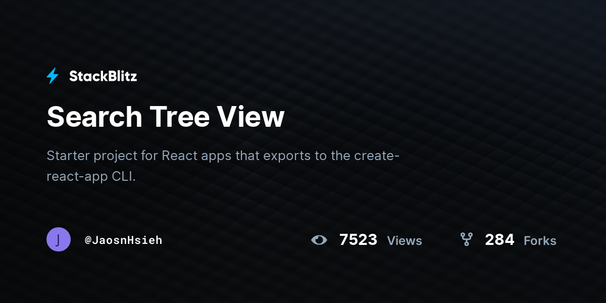 Search Tree View - StackBlitz