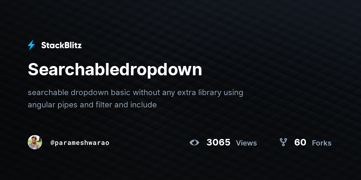 Searchabledropdown Stackblitz