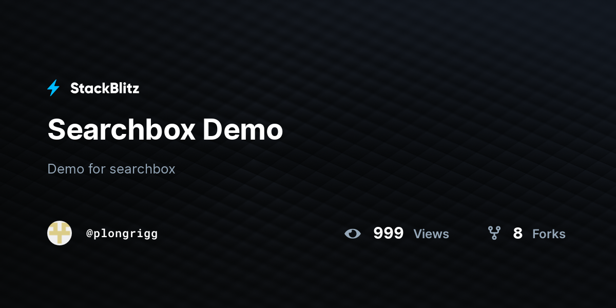 Searchbox Demo - StackBlitz