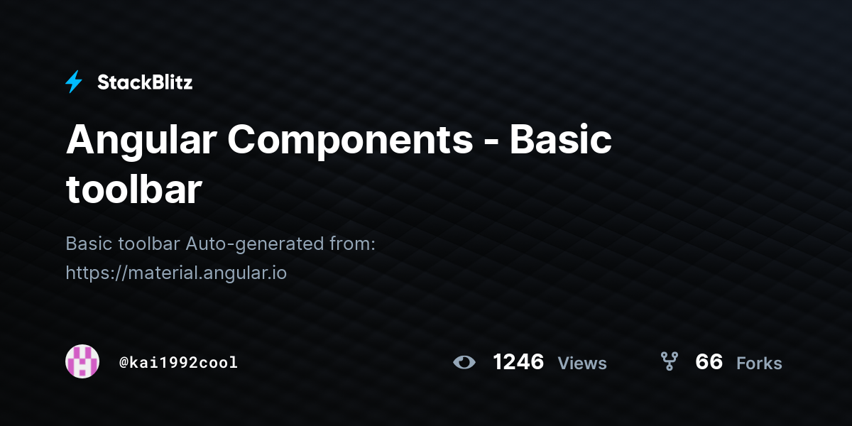 Angular Components - Basic toolbar - StackBlitz Angular Components - Basic toolbar - StackBlitz