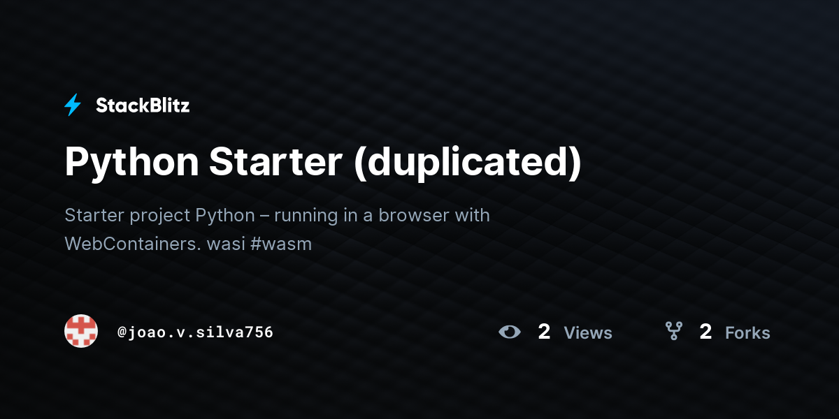 Python Starter (duplicated) - StackBlitz