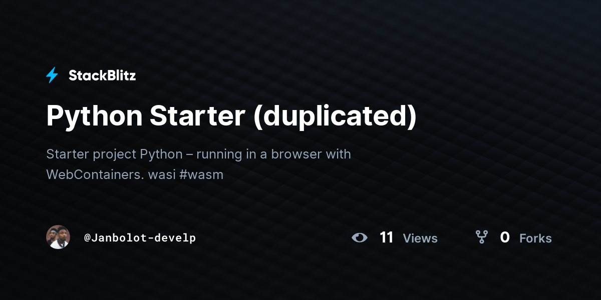 Python Starter (duplicated) - StackBlitz