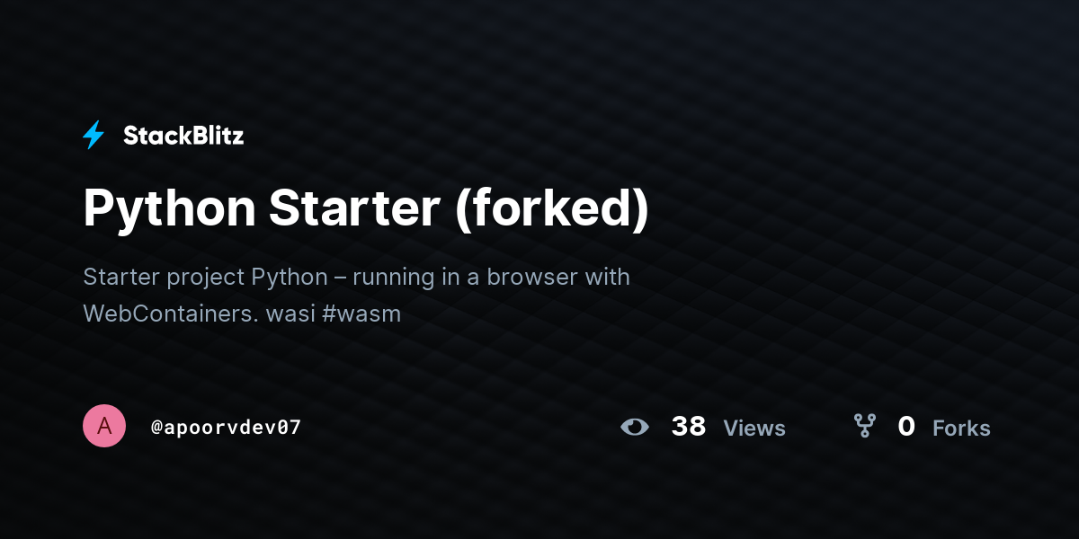 Python Starter (forked) - StackBlitz