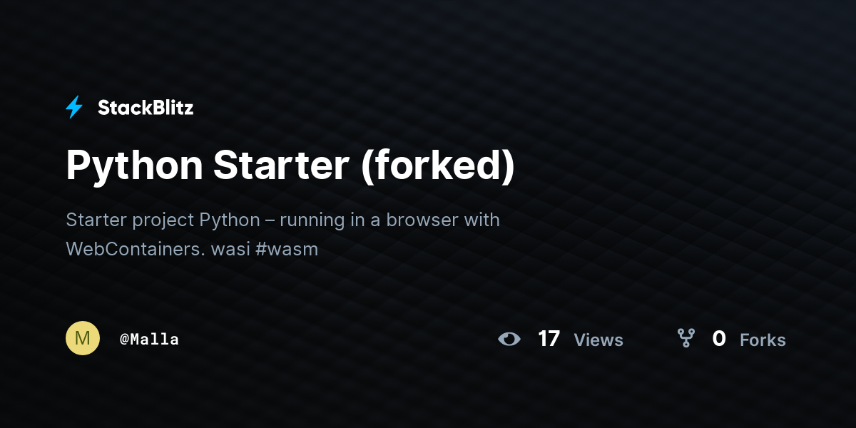 Python Starter (forked) - StackBlitz