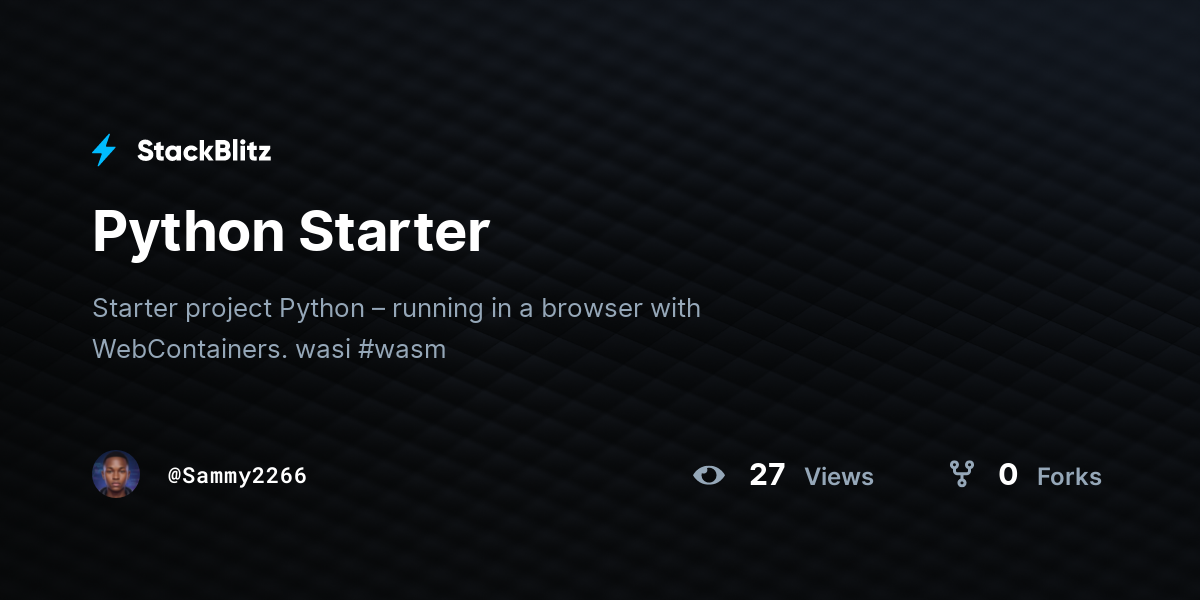 Python Starter - StackBlitz