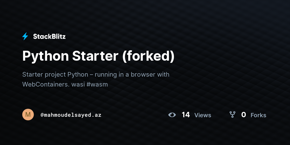 Python Starter (forked) - StackBlitz