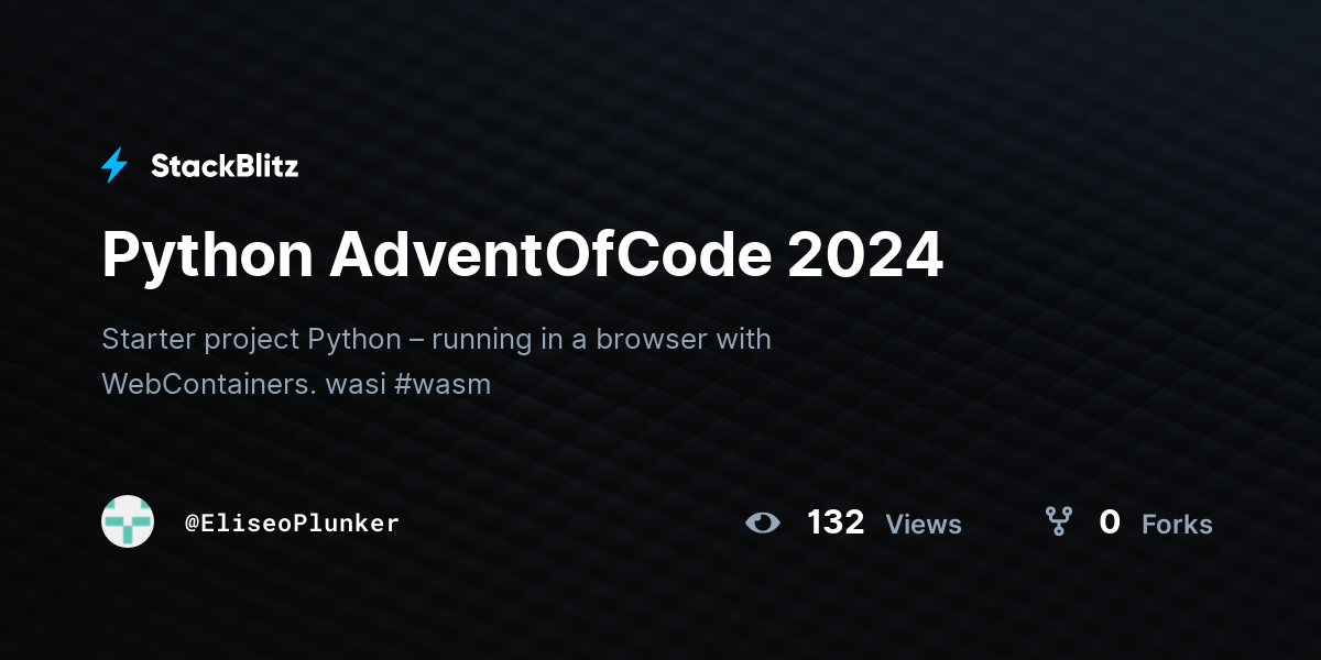 Python AdventOfCode 2024 - StackBlitz Python AdventOfCode 2024 - StackBlitz