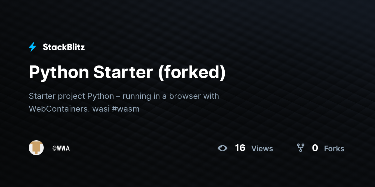 Python Starter (forked) - StackBlitz