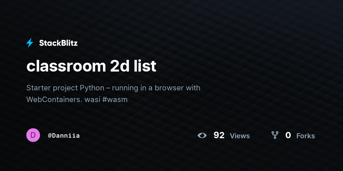 classroom 2d list - StackBlitz