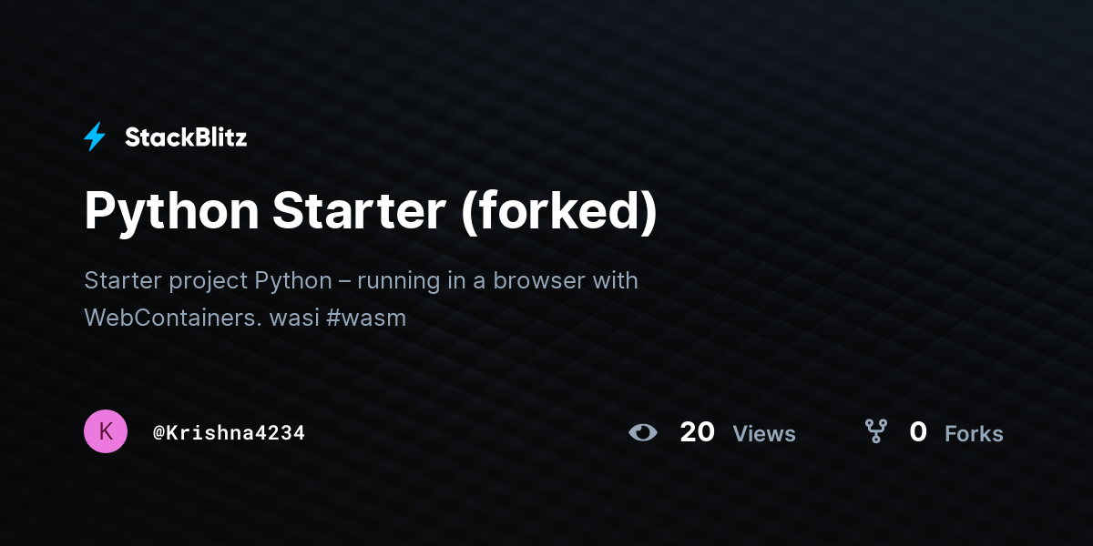 Python Starter (forked) - StackBlitz
