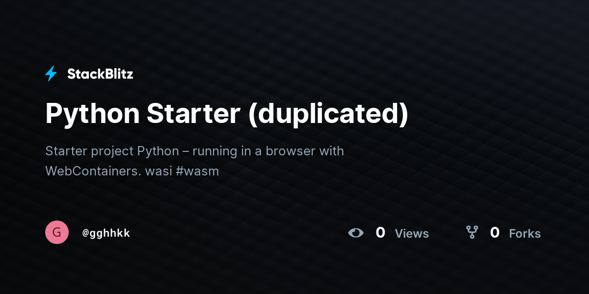 Python Starter (duplicated) - StackBlitz