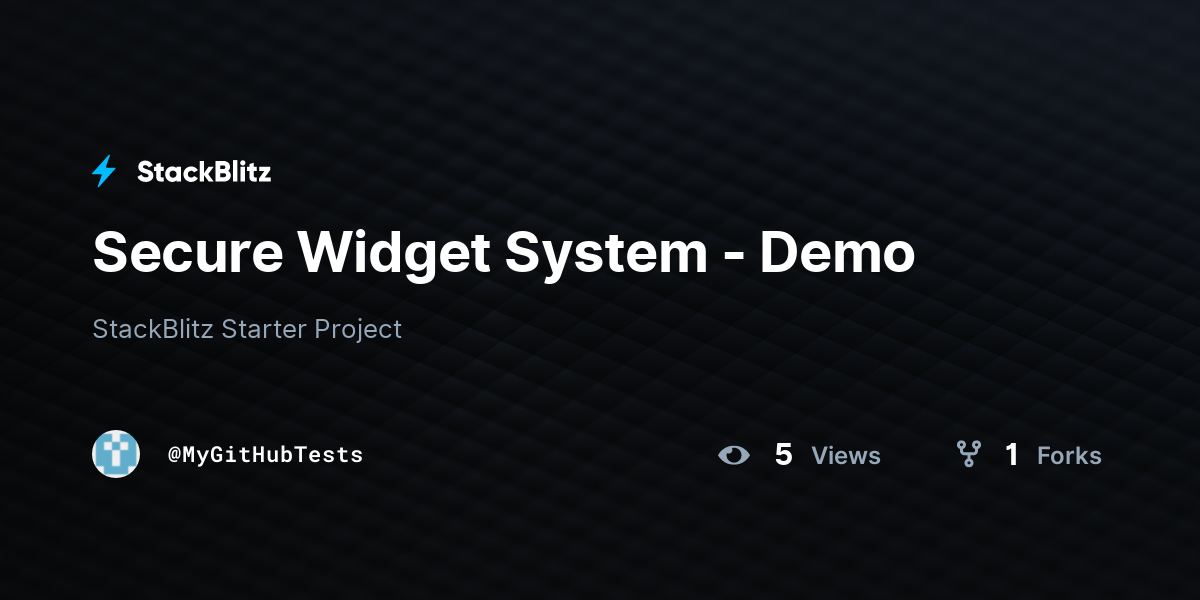 Secure Widget System - Demo - StackBlitz