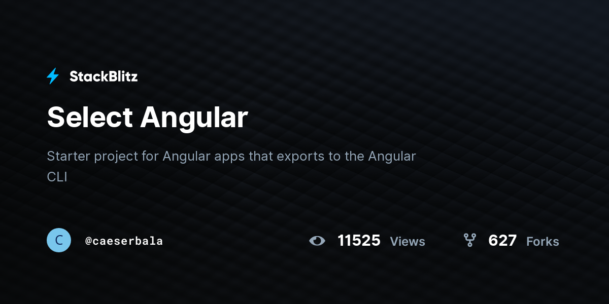 Select Angular - StackBlitz