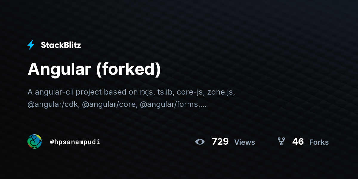 Angular (forked) - StackBlitz