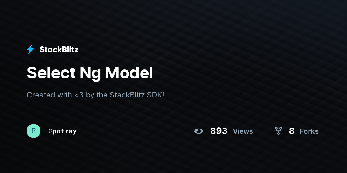 Select Ng Model - StackBlitz
