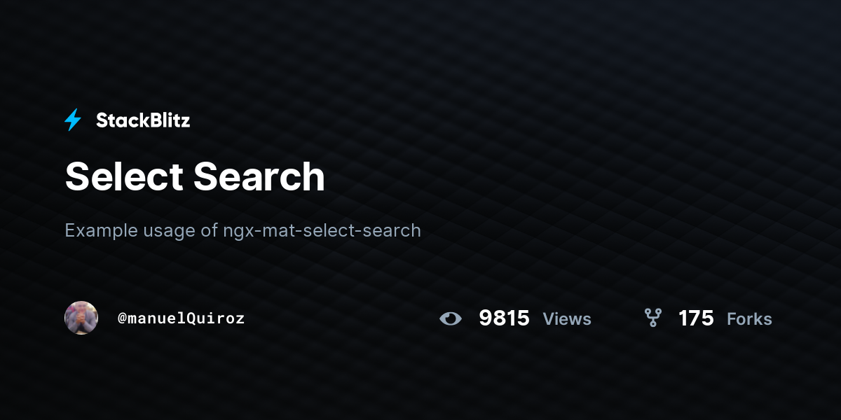 Select Search - StackBlitz