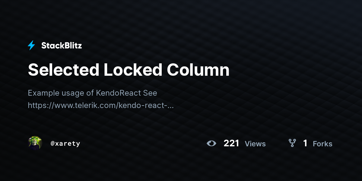 Selected Locked Column - StackBlitz