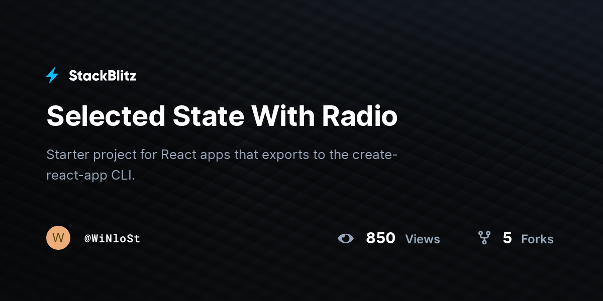 Selected State With Radio - StackBlitz