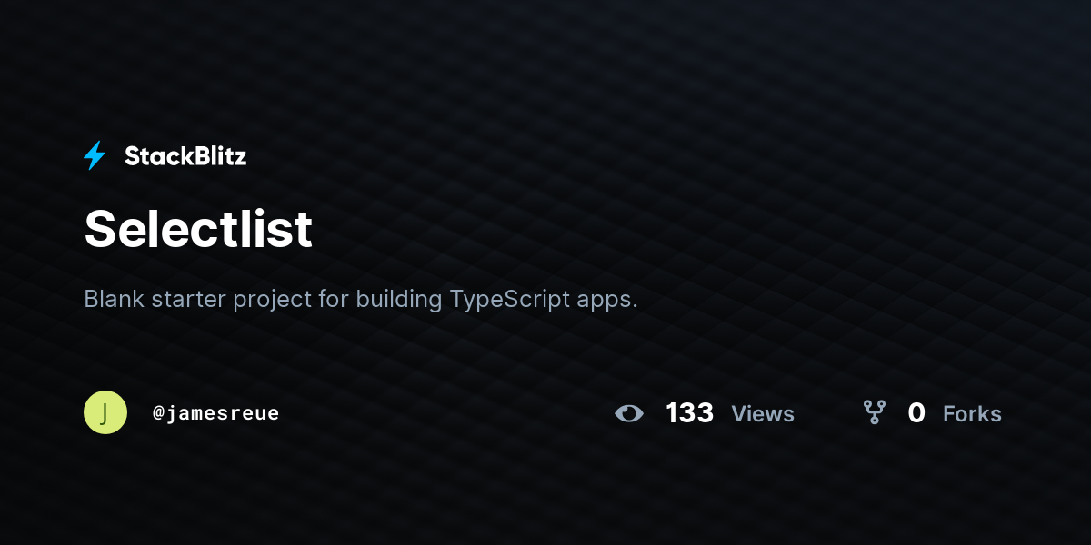 Selectlist - StackBlitz