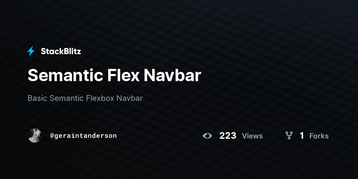 Semantic Flex Navbar - StackBlitz