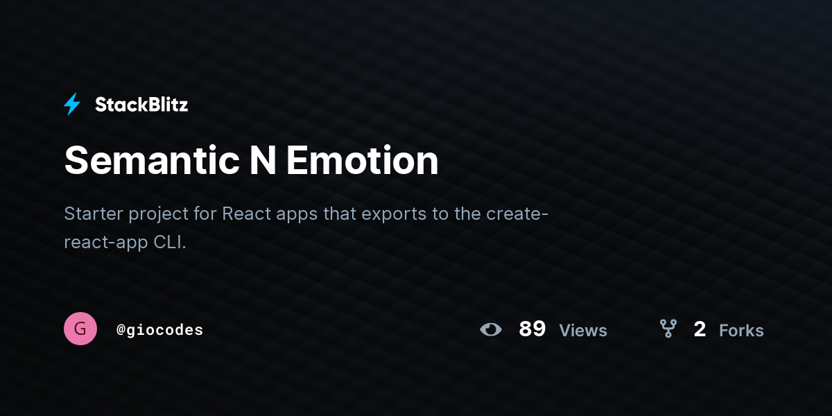 Semantic N Emotion - StackBlitz