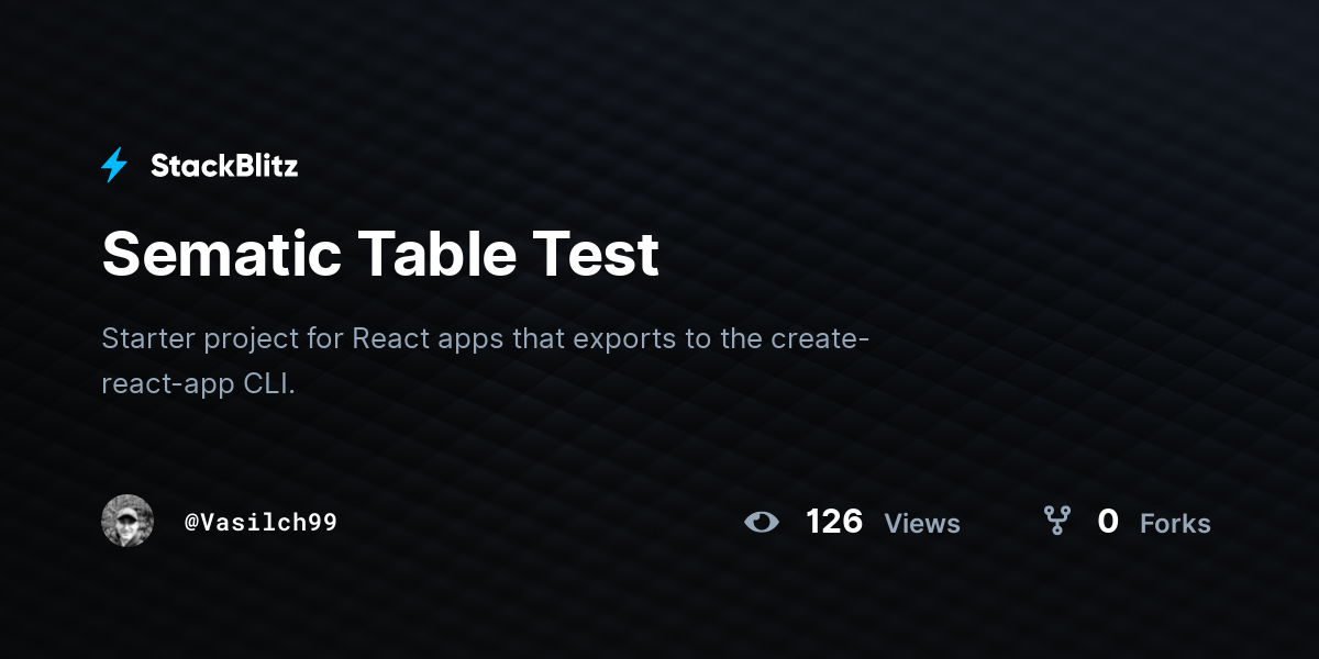 Sematic Table Test - StackBlitz