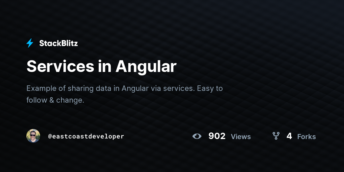 Services in Angular - StackBlitz
