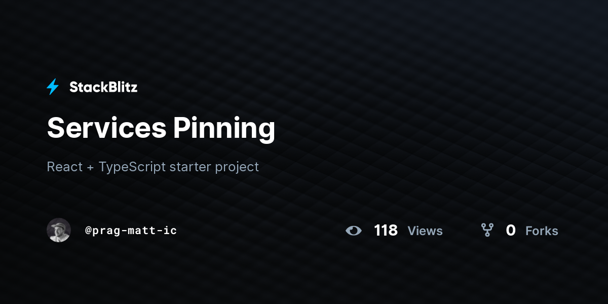 Services Pinning - StackBlitz