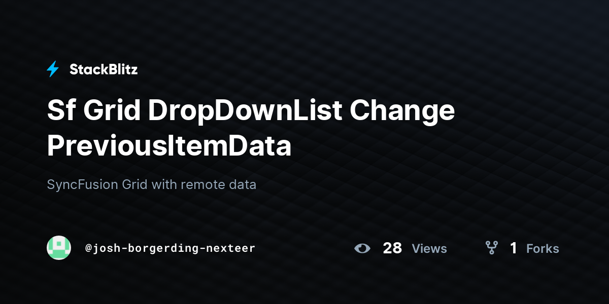Sf Grid DropDownList Change PreviousItemData - StackBlitz