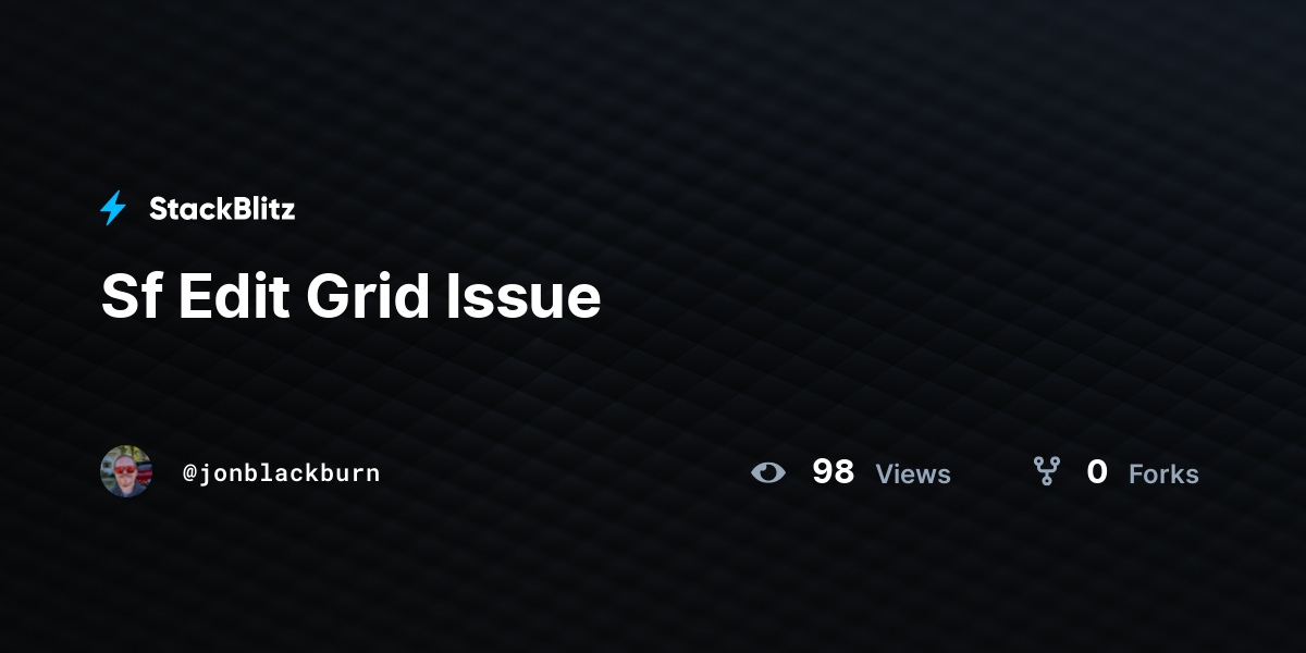 Sf Edit Grid Issue - StackBlitz