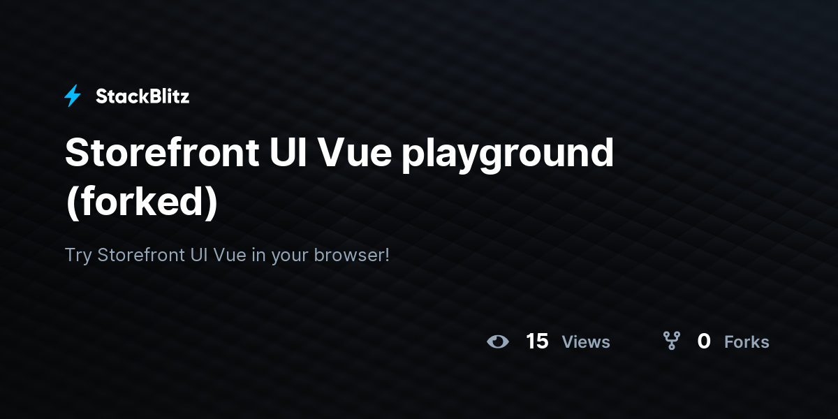 Storefront UI Vue playground (forked) - StackBlitz
