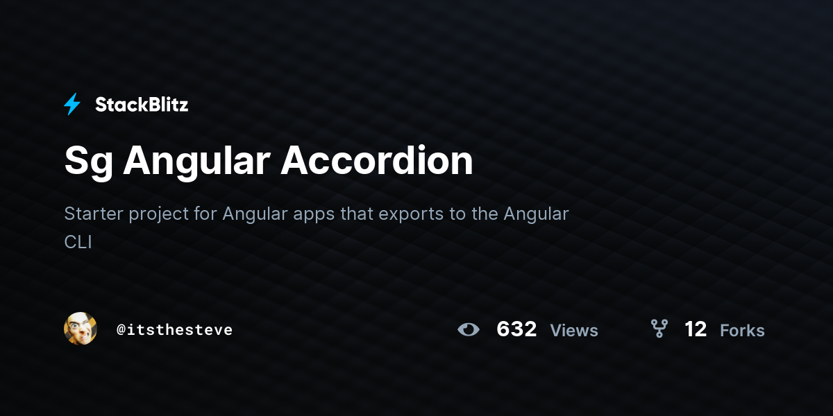 Sg Angular Accordion Stackblitz