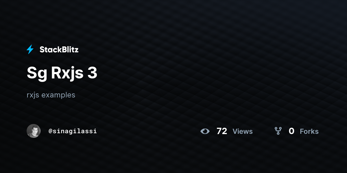 Sg Rxjs 3 - StackBlitz