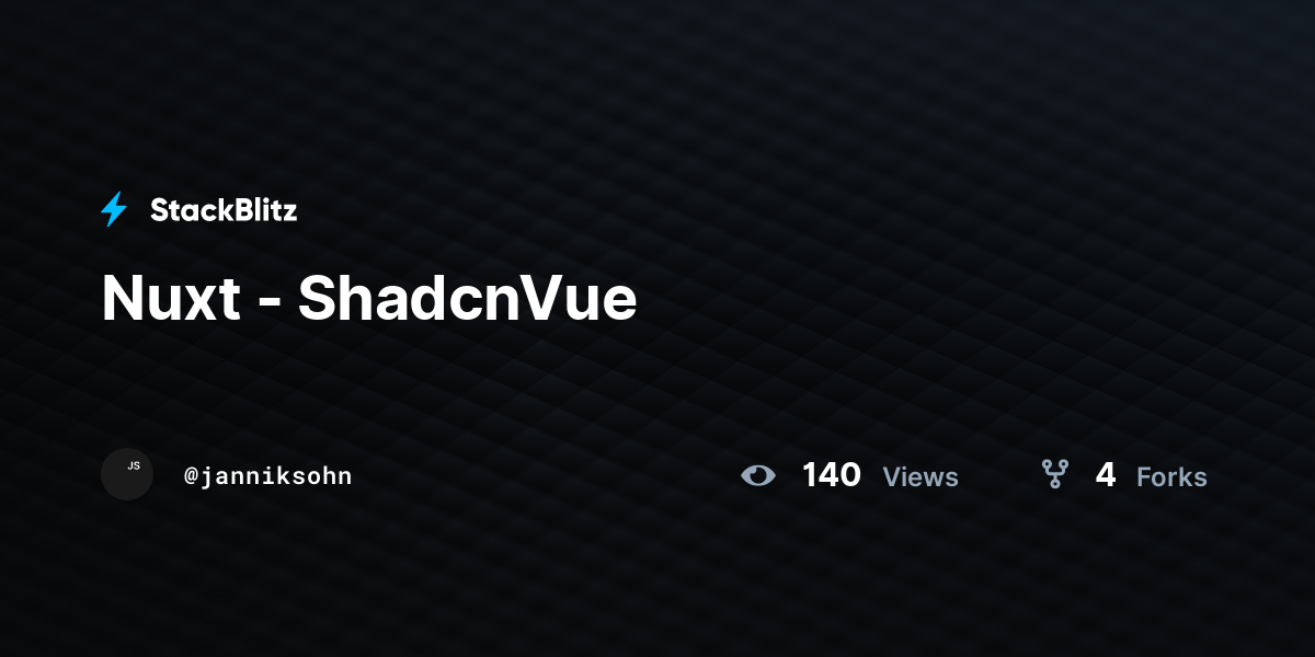 Nuxt - ShadcnVue - StackBlitz