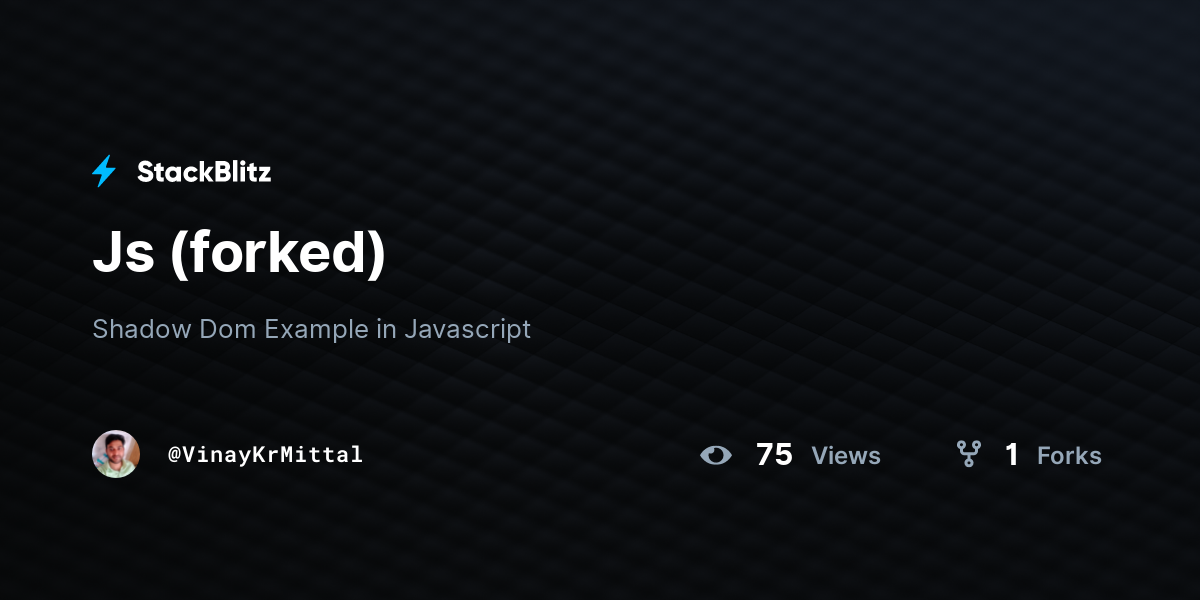 Js Forked Stackblitz