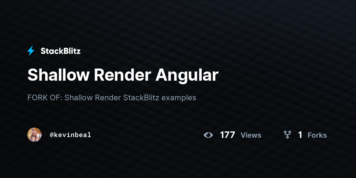 Shallow Render Angular - StackBlitz