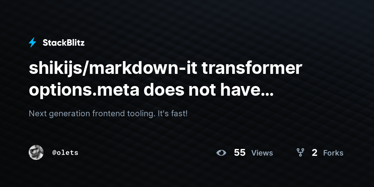 shikijs/markdown-it transformer options.meta does not have parsed meta ... shikijs/markdown-it transformer options.meta does not have parsed meta ...