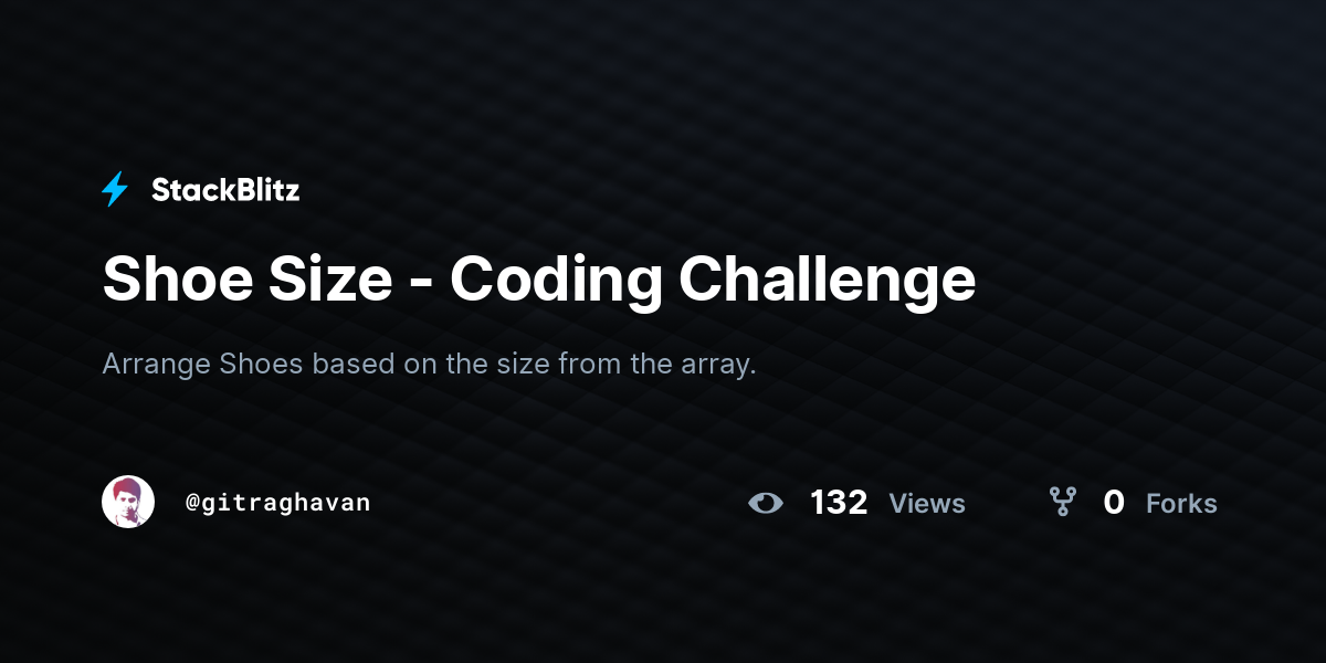 Shoe Size - Coding Challenge - StackBlitz