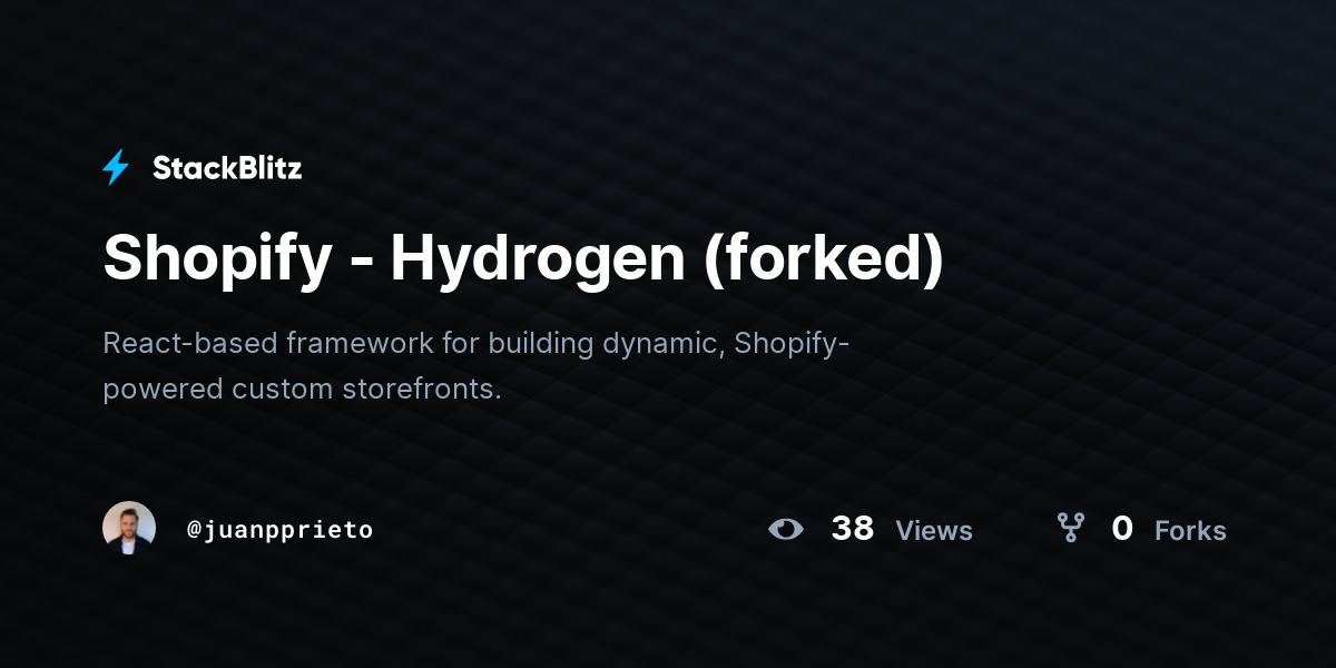 Shopify - Hydrogen (forked) - StackBlitz
