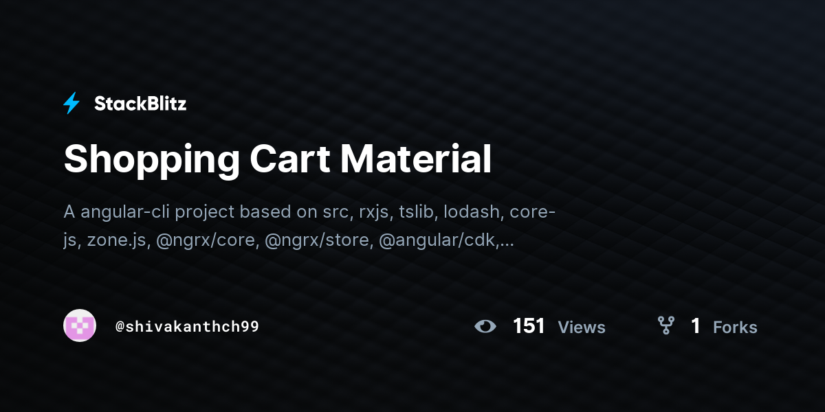 Shopping Cart Material - StackBlitz