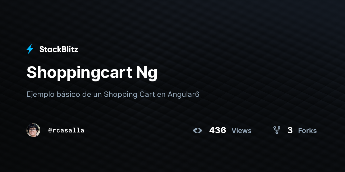 Shoppingcart Ng - StackBlitz