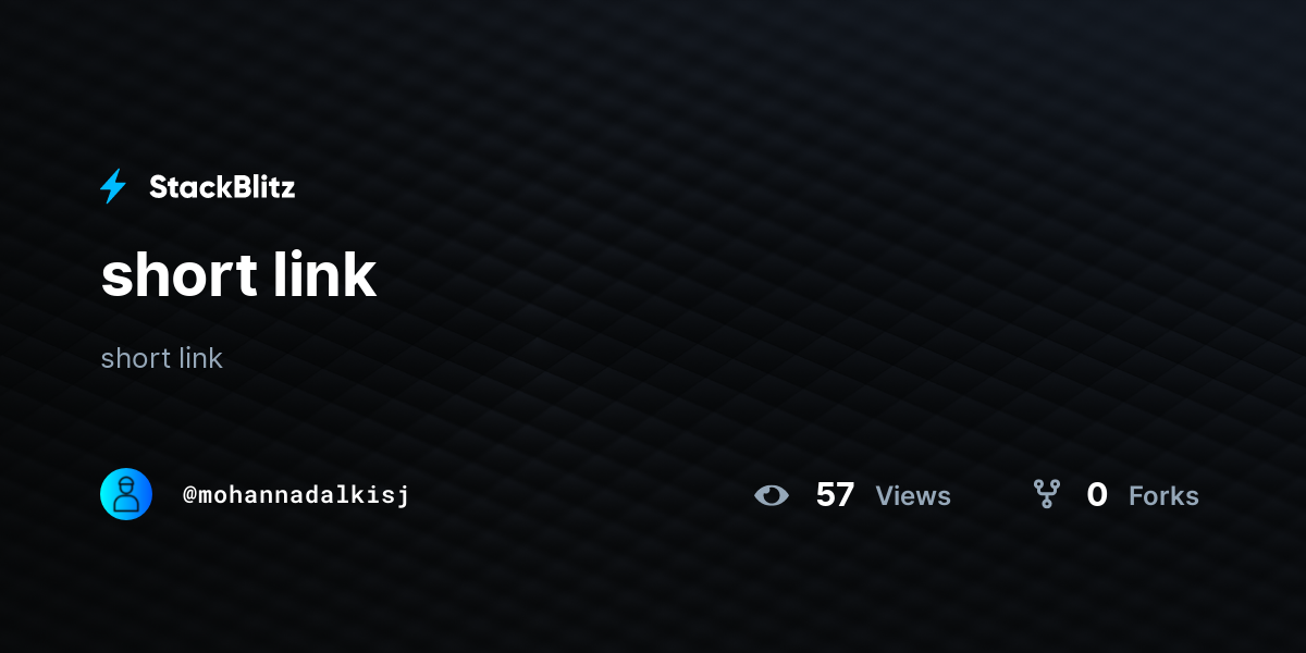 Short Link Stackblitz