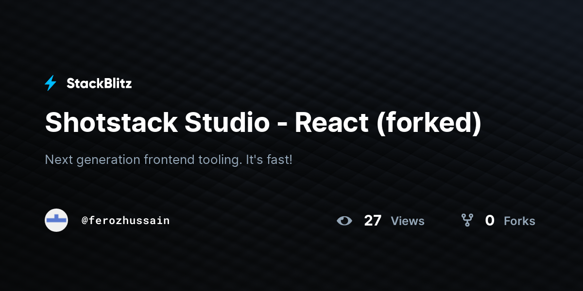 Shotstack Studio - React (forked) - StackBlitz