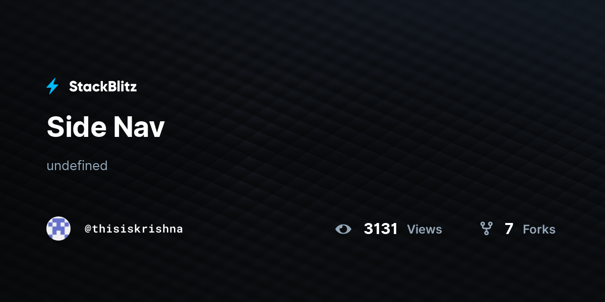 Side Nav - StackBlitz