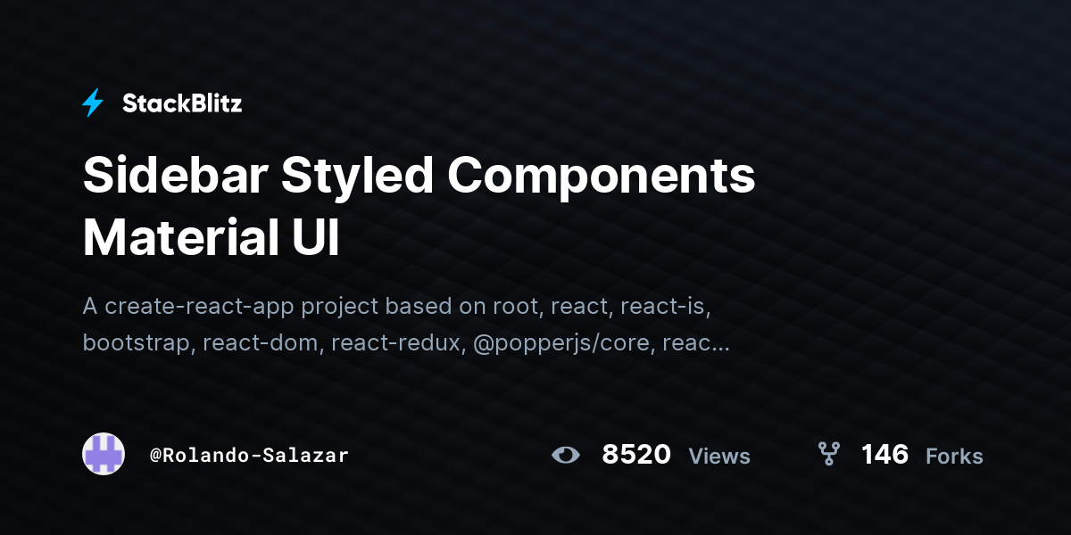 Sidebar Styled Components Material UI - StackBlitz