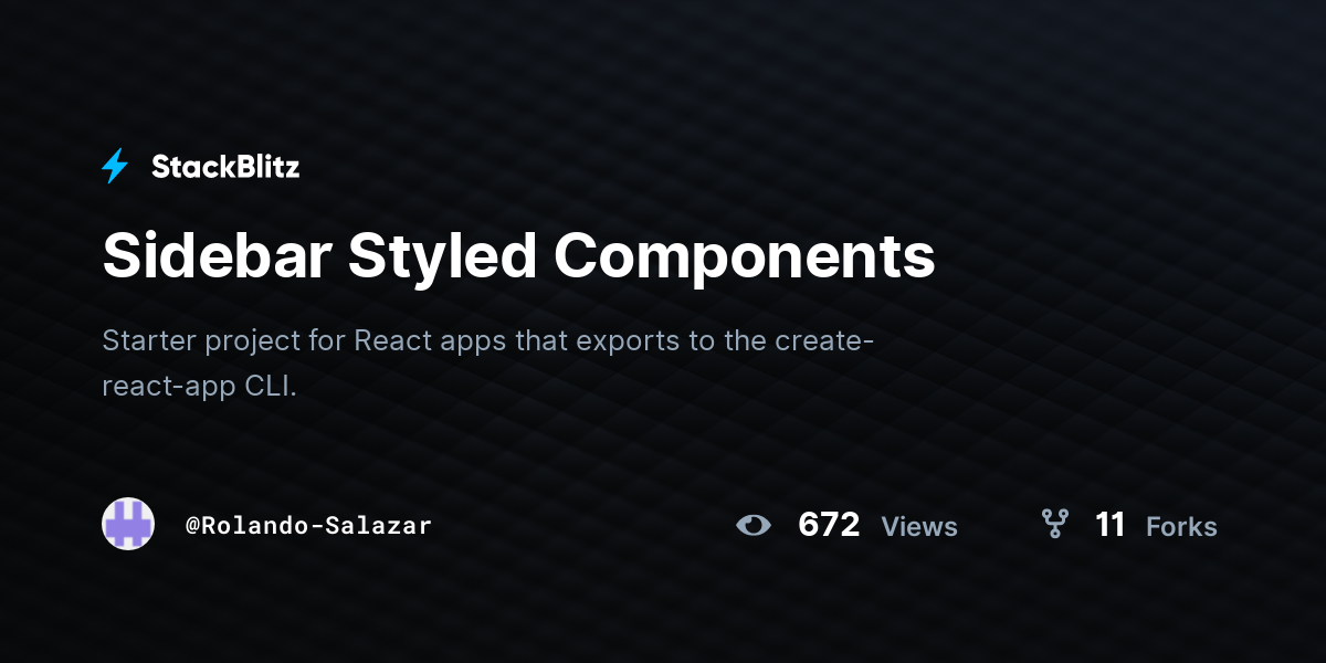 Sidebar Styled Components - StackBlitz